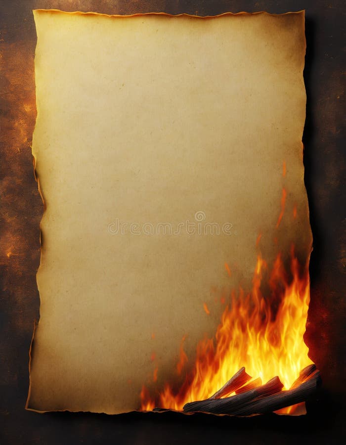 Old paper with fire stock illustration. Illustration of organ - 327303991