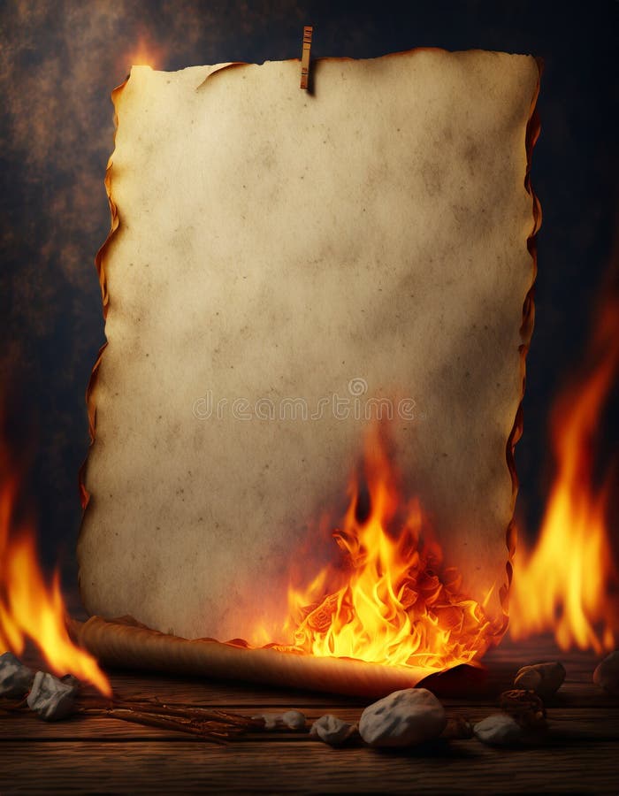Old paper with fire stock illustration. Illustration of suitable ...