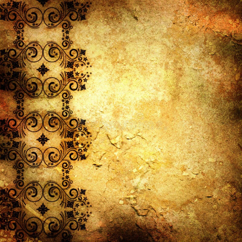 Old Paper with Floral Pattern Stock Illustration - Illustration of ...