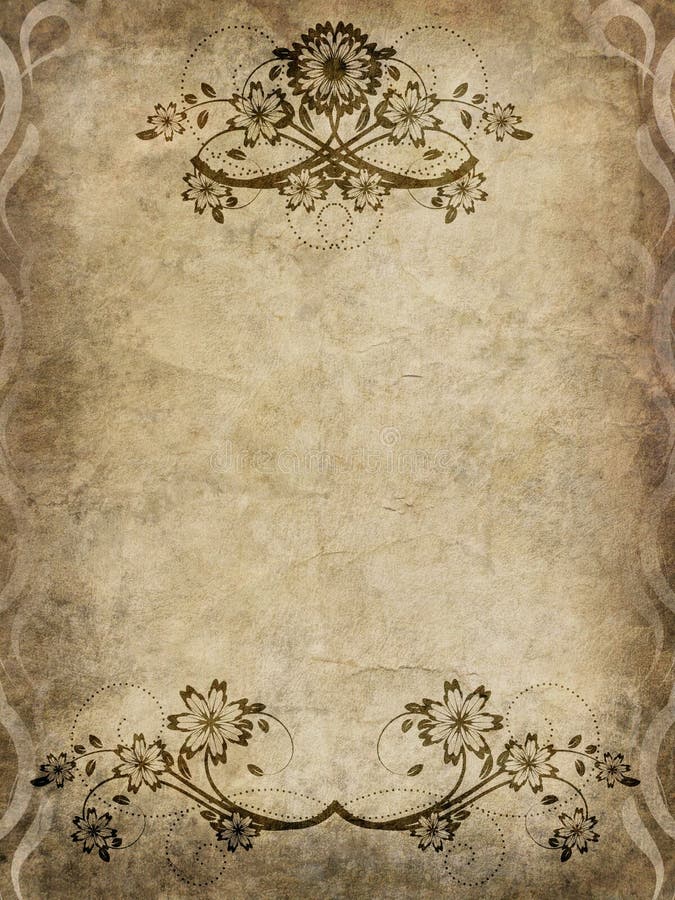 Old Paper With Floral Pattern Stock Illustration Illustration Of