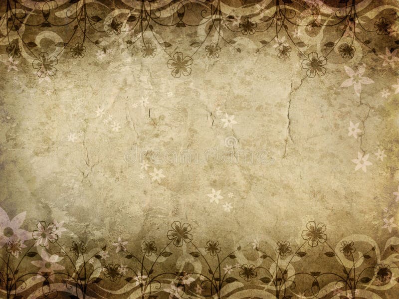 Old Paper with Floral Pattern Stock Illustration - Illustration of ...