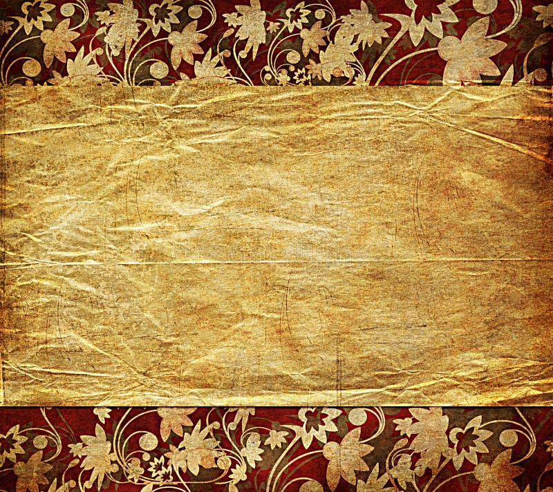 Old Paper with Floral Pattern Stock Illustration - Illustration of ...