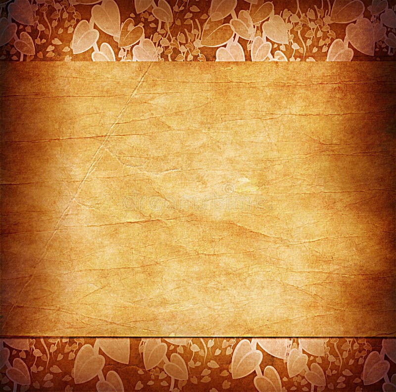 Old Paper with Floral Pattern Stock Illustration - Illustration of ...