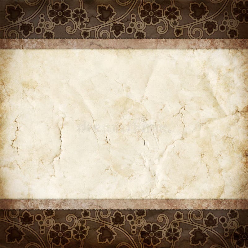 Old Paper with Floral Pattern Stock Illustration - Illustration of ...