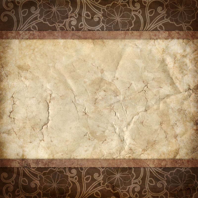 Old Paper with Floral Pattern Stock Illustration - Illustration of dirt ...
