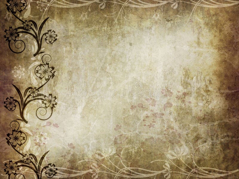 Old Paper with Floral Pattern Stock Illustration - Illustration of ...