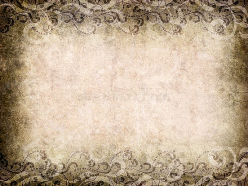 Old Paper with Floral Pattern Stock Illustration - Illustration of ...