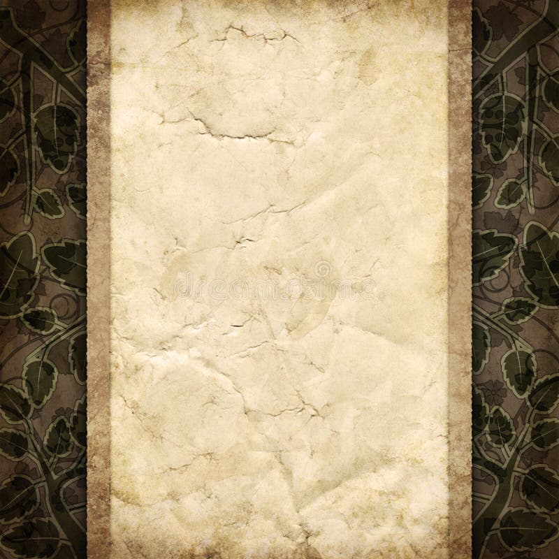 Old Paper with Floral Pattern Stock Illustration - Illustration of ...