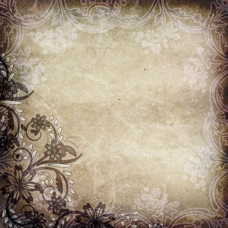 Old Paper With Floral Pattern Stock Illustration Illustration Of