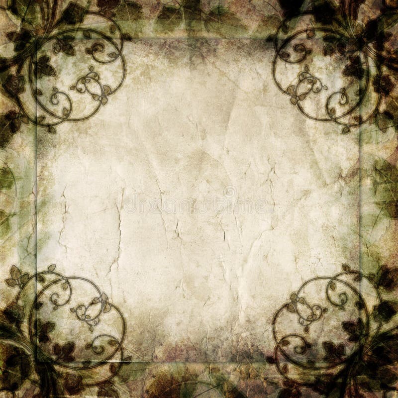 Old Paper with Floral Pattern Stock Illustration - Illustration of ...