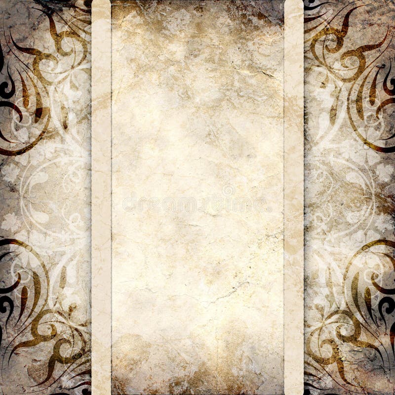 Old Paper With Floral Pattern Stock Illustration Illustration Of