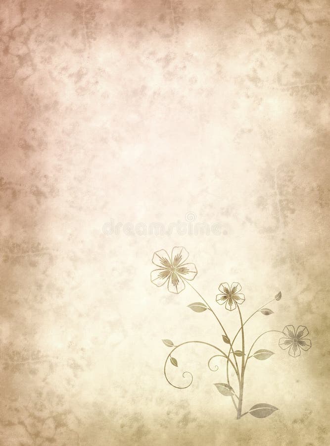 Old Paper with Floral Pattern Stock Illustration - Illustration of ...