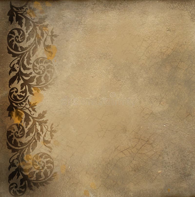 Old Paper With Floral Pattern Stock Illustration Illustration Of