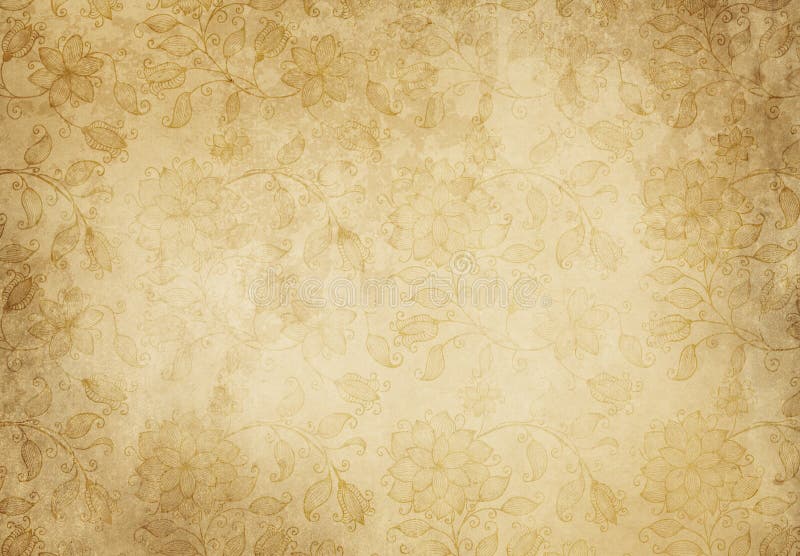 Vintage Floral Paper Background. Stock Image - Image of background ...