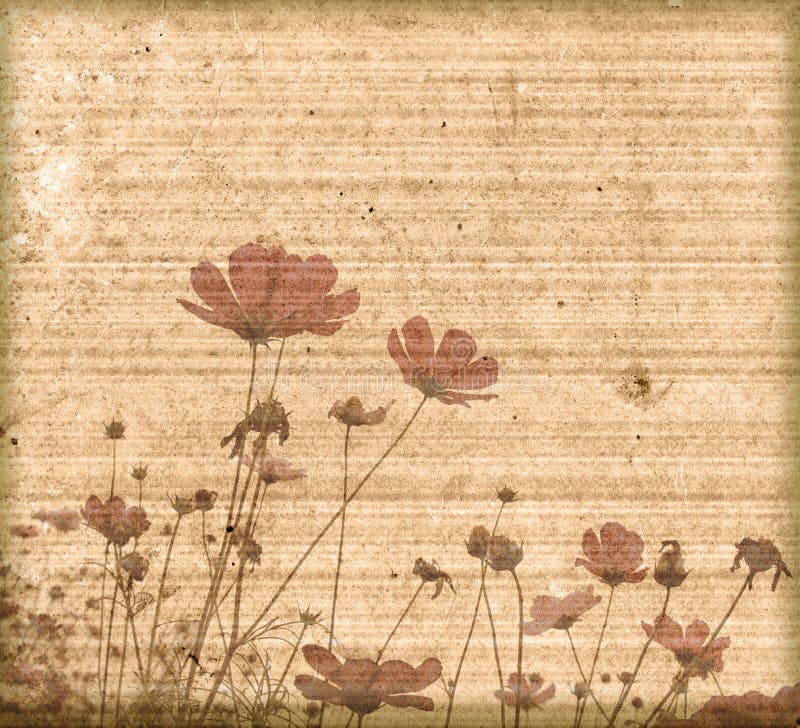 Old Paper Flower Background Frame Stock Illustration - Illustration of ...