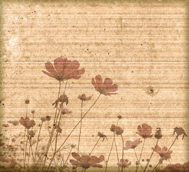 Old Paper Flower Background Frame Stock Illustration - Illustration of ...
