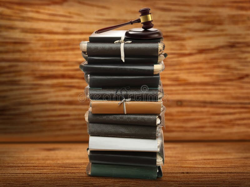 Old Paper Folders and Gavel Stock Image - Image of judge, corporate ...