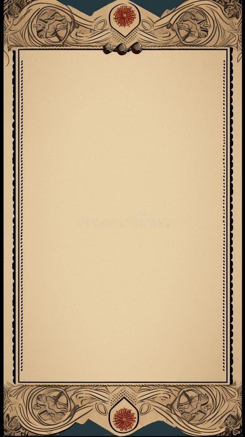 An Old Paper Frame with Ornate Design on it Stock Illustration ...