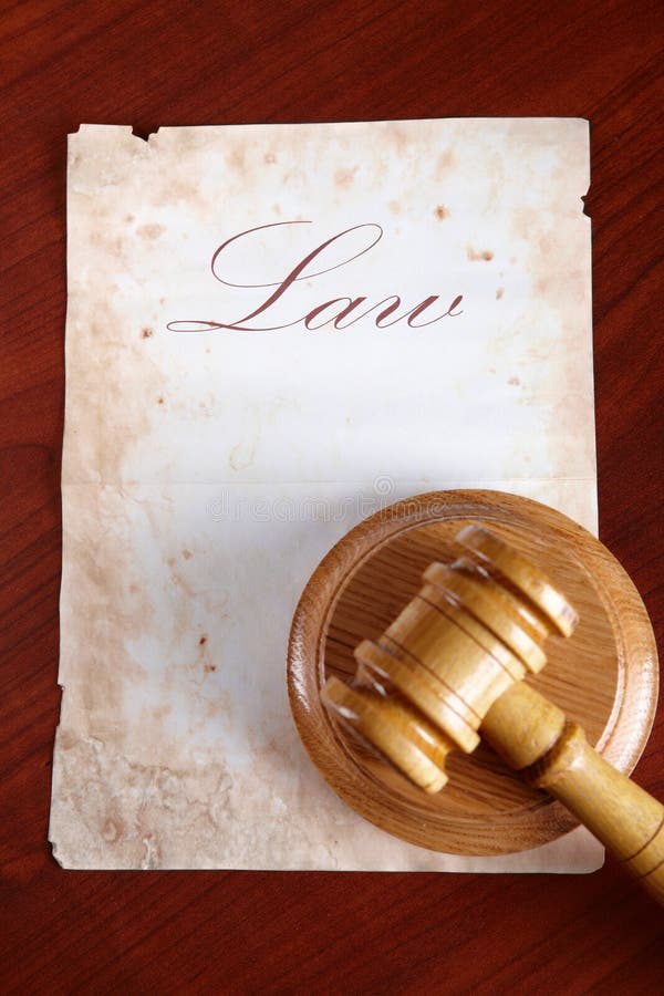 Old paper with gavel stock image. Image of symbol, bench - 13770705