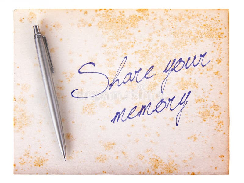 Old Paper Grunge Background - Share Your Memory Stock Photo - Image of ...