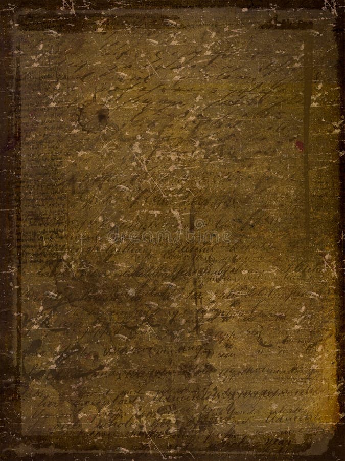 Old Paper with Writing Calligraphic Handwriting Stock Illustration ...