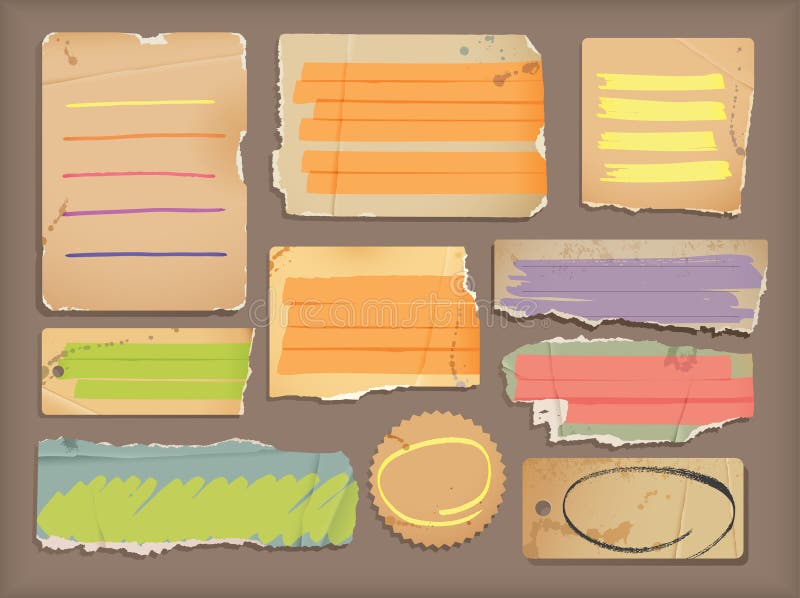 Old Paper & Highlight Elements Stock Vector - Illustration of colorful ...