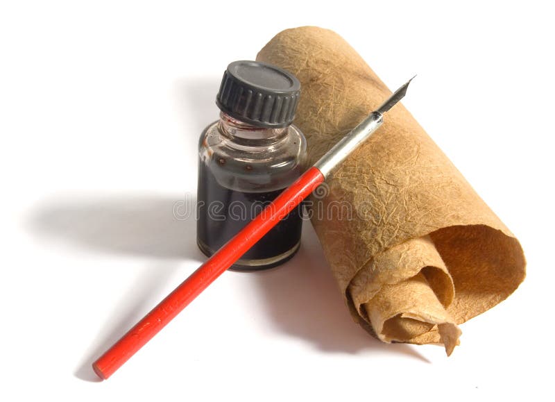 Old paper , ink-pot stock image. Image of sheets, rustic - 1863707