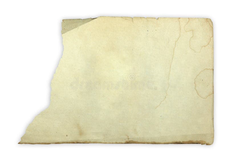 Ragged Old Paper Isolated on White Background Stock Photo - Image of ...