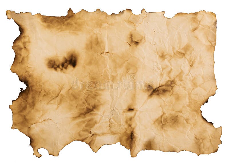 Old Paper Isolated on White Background. Top View Stock Image - Image of ...