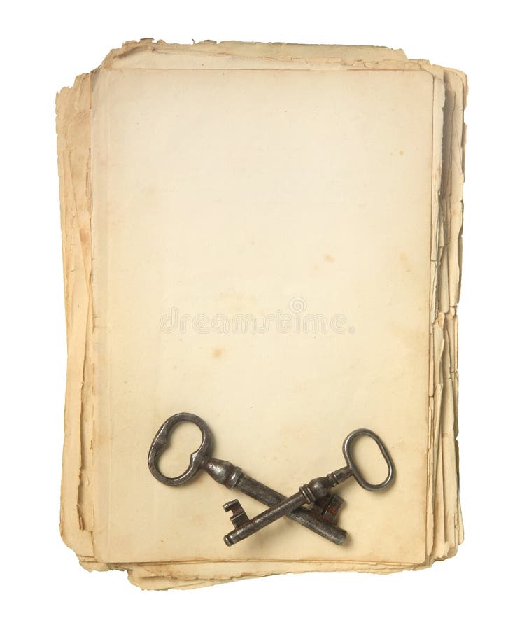 Old paper and keys. stock image. Image of abstract, dirty - 26460181