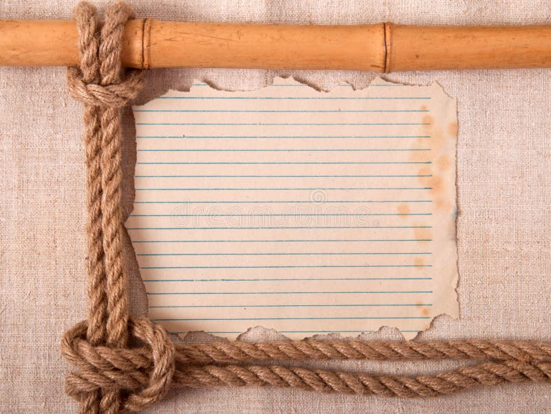 Paper with rope border stock image. Image of document - 17915131