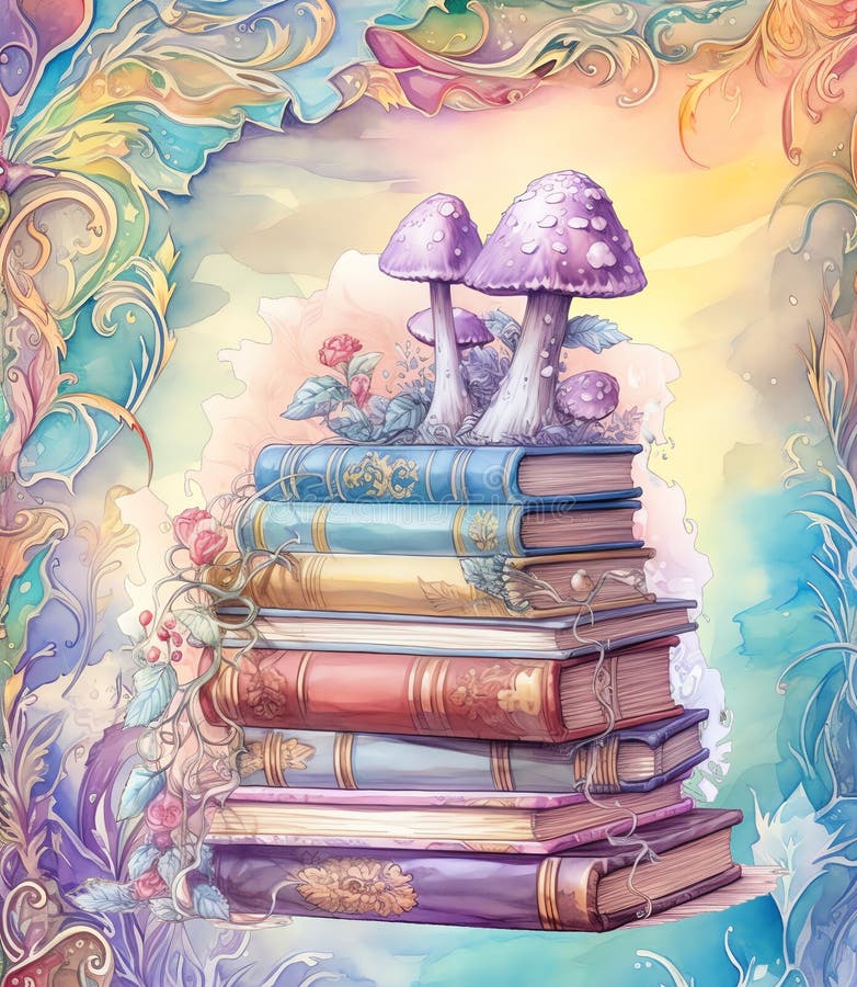 Old Paper Magical Books Vintage Junk Journal Digital Paper Stock Image ...