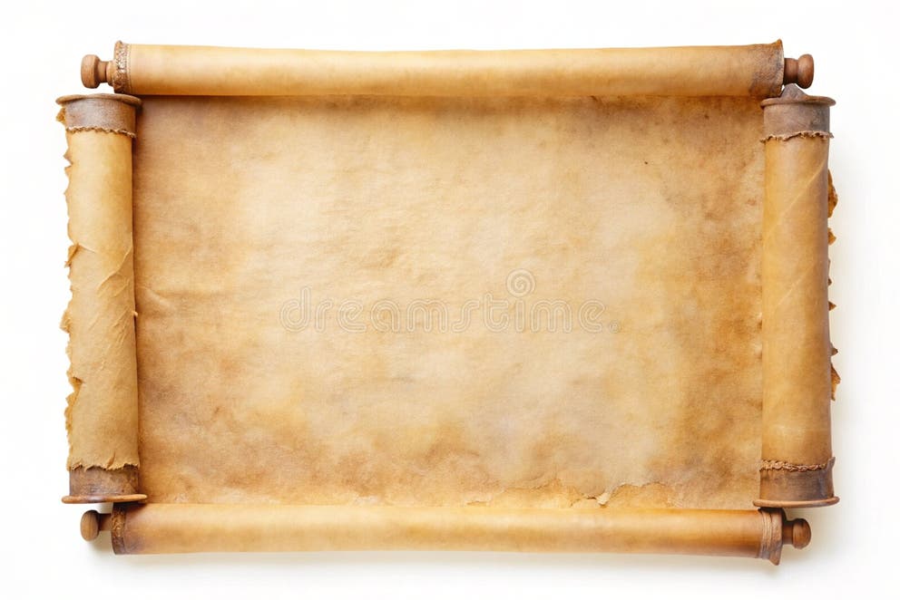 Old Paper Manuscript Scroll Isolated â€ Historical Scroll Design Stock ...