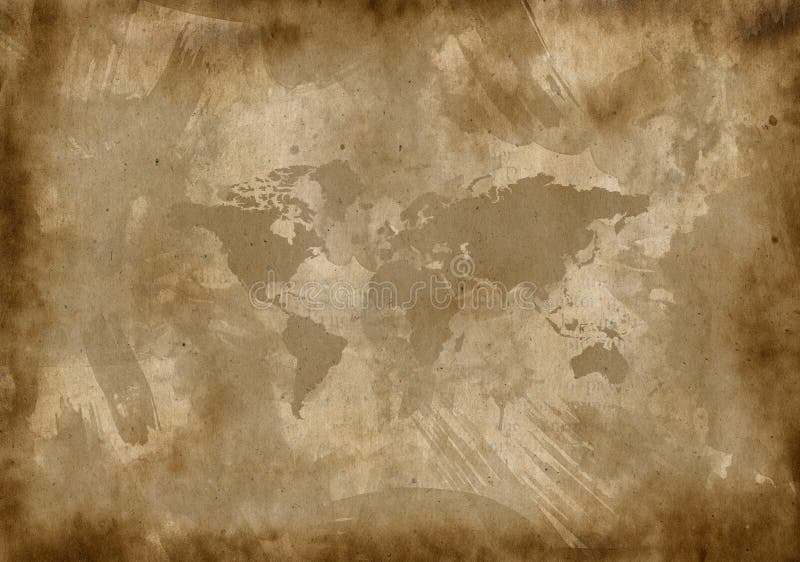Old paper with a map stock photo. Image of color, global - 15578264