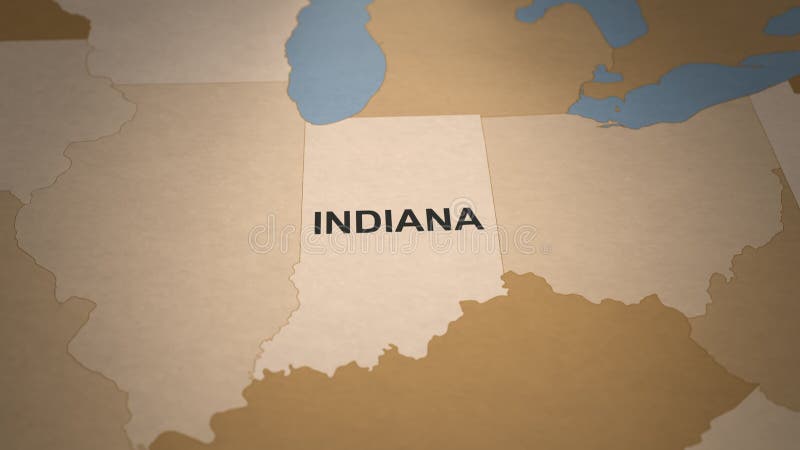 Old Paper Map of Indiana stock video. Video of location - 303626669