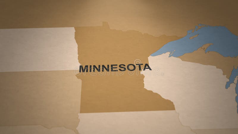 Old Paper Map of Minnesota stock footage. Video of territory - 303633606