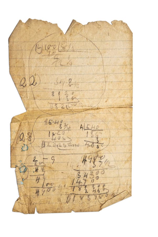 Old Paper with Math stock image. Image of figure, ideas - 15523929