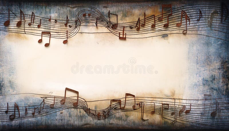 Old Paper with Musical Note Decorations Stock Illustration ...