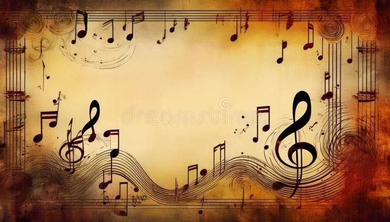 Old Paper with Musical Note Decorations Stock Illustration ...