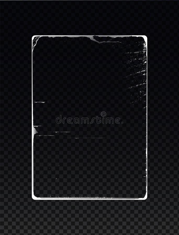 Old Paper Overlay Cover, Distressed Edge Frame, Vector Retro ...