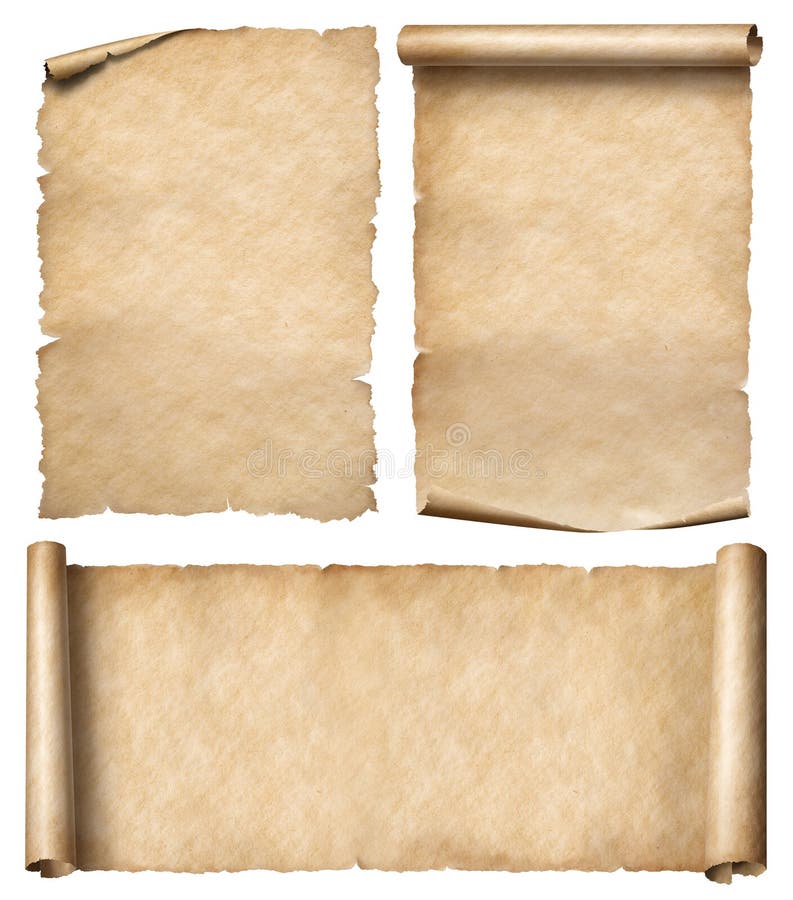 Old Paper or Parchment Scrolls Set Isolated Stock Image - Image of ... Old Paper or Parchment Scrolls Set Isolated Stock Image - Image of ...