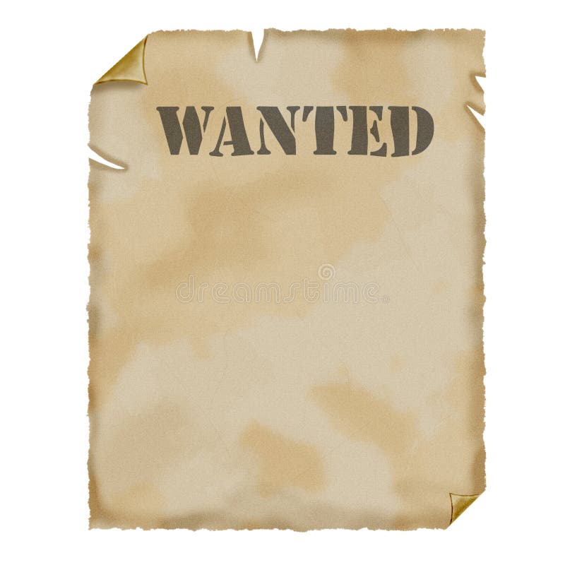Old Western Wanted Poster stock illustration. Illustration of blank ...
