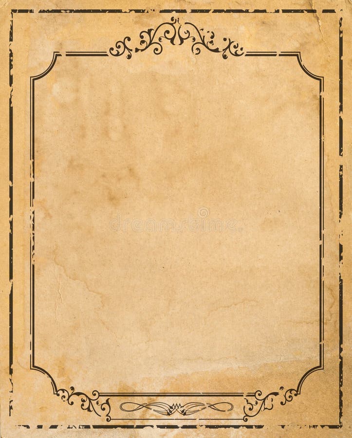 Old Paper with Patterned Vintage Frame Stock Image - Image of edge ...