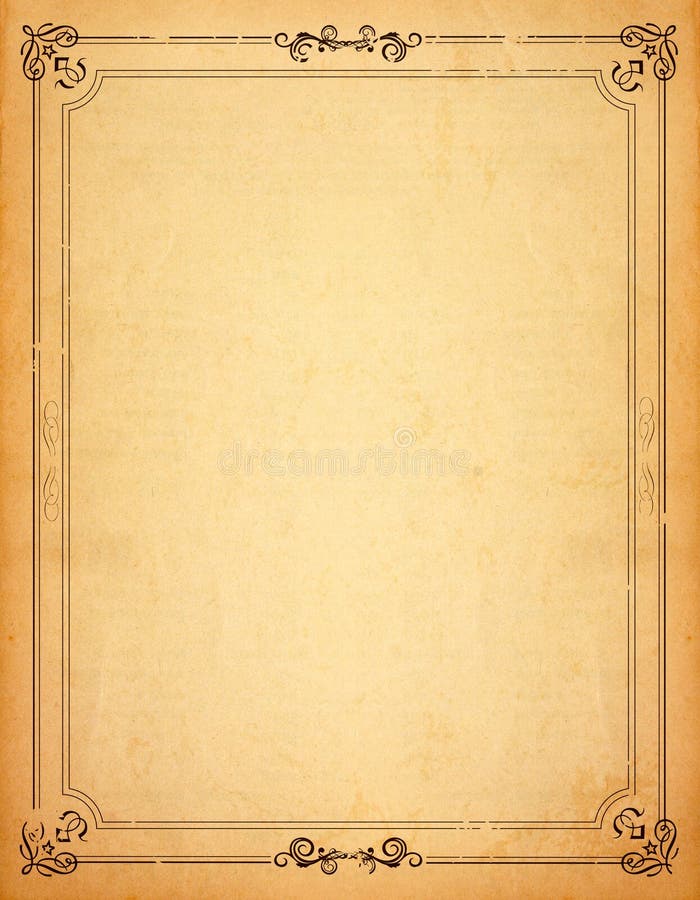Old Paper with Patterned Vintage Frame Stock Image - Image of book ...