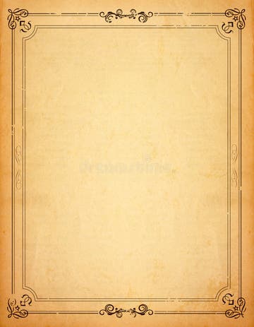 Old Paper with Patterned Vintage Frame Stock Image - Image of frame ...