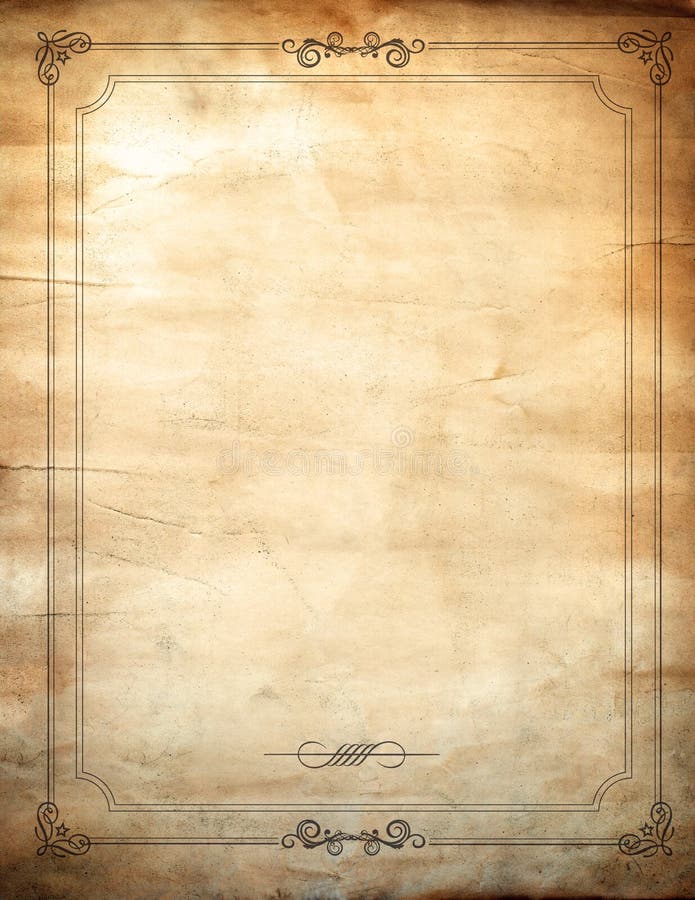 Old Paper with Patterned Vintage Frame Stock Photo - Image of edge ...