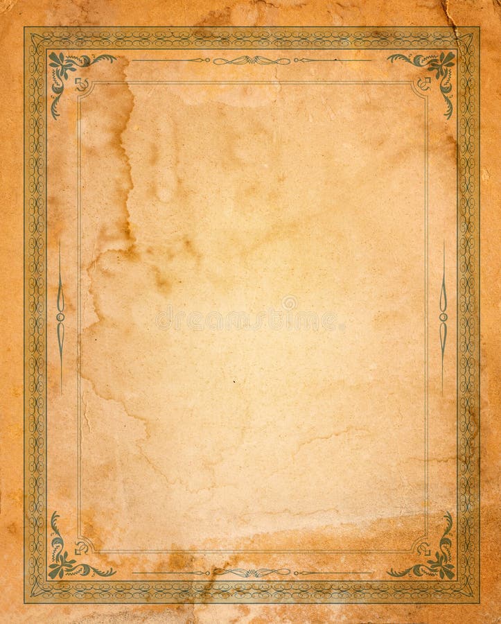 Old Paper with Patterned Vintage Frame Stock Image - Image of abstract ...