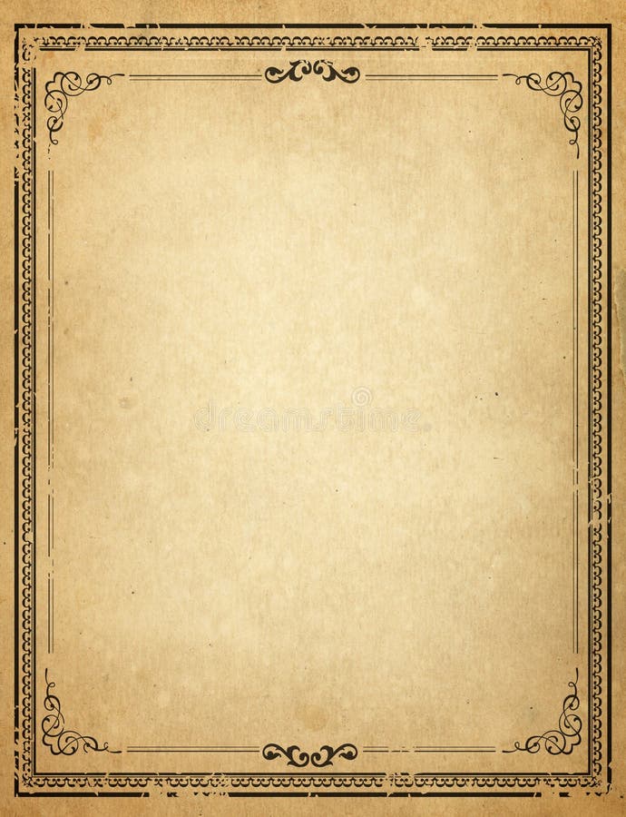 Old Paper with Patterned Vintage Frame Stock Image - Image of edge ...