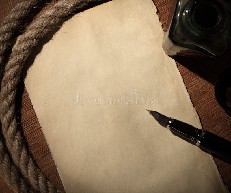 Old paper and pen stock photo. Image of handmade, edges - 23480474