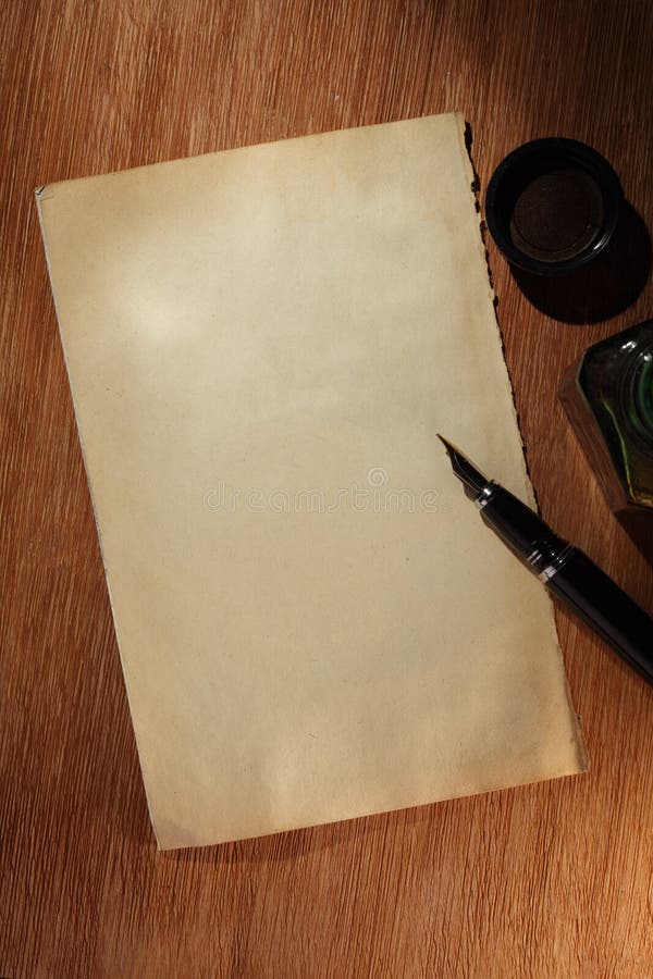 Old paper and pen stock photo. Image of handmade, edges - 23480474